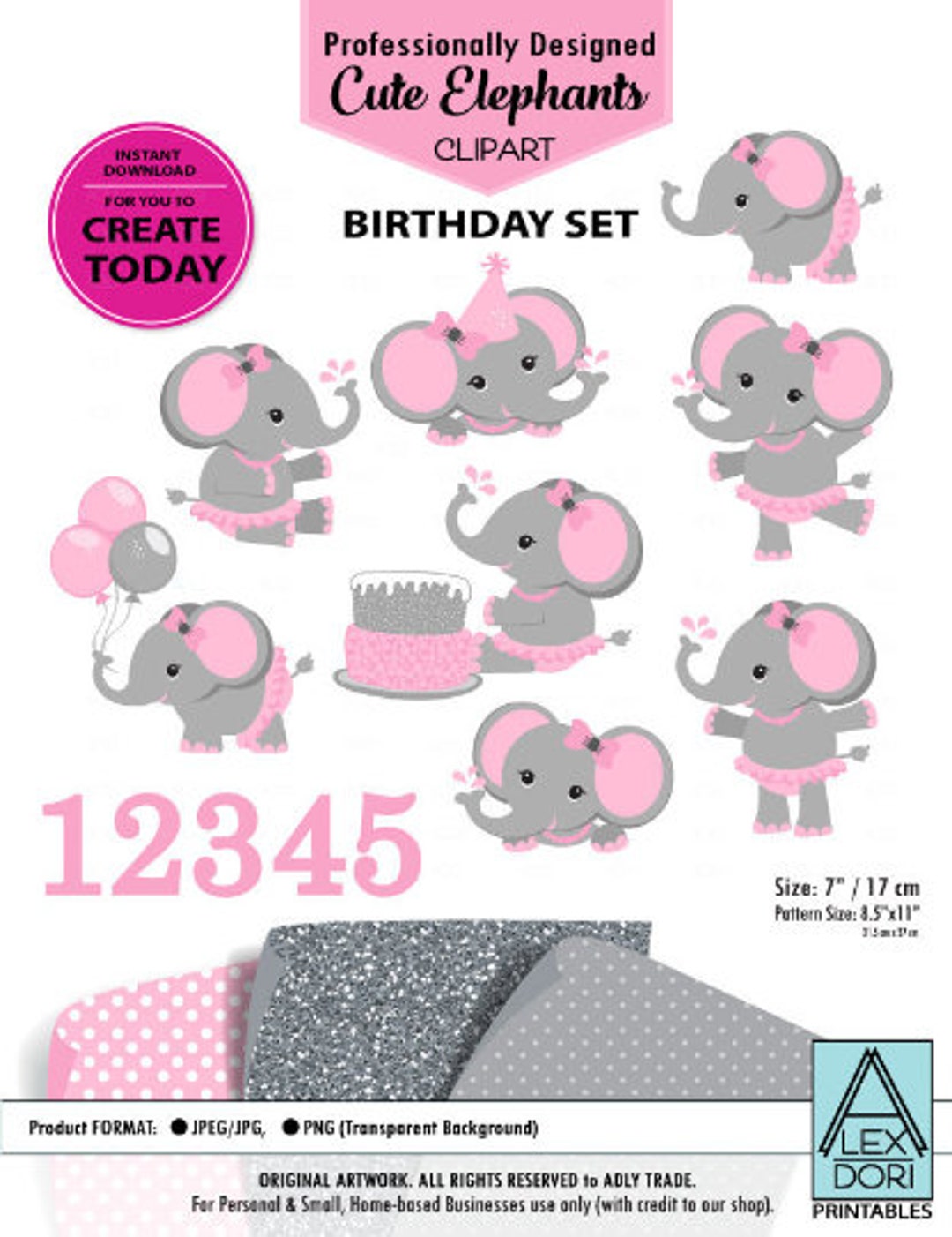 Pink Gray Girl Elephant Clip Art, Baby Grey Peanut Clip Art, Png ...