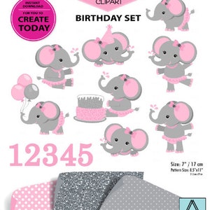 Pink Gray Girl Elephant Clip Art, Baby Grey Peanut Clip Art, Png ...