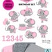 Pink Gray Girl Elephant Clip Art Baby Grey Peanut Clip Art - Etsy