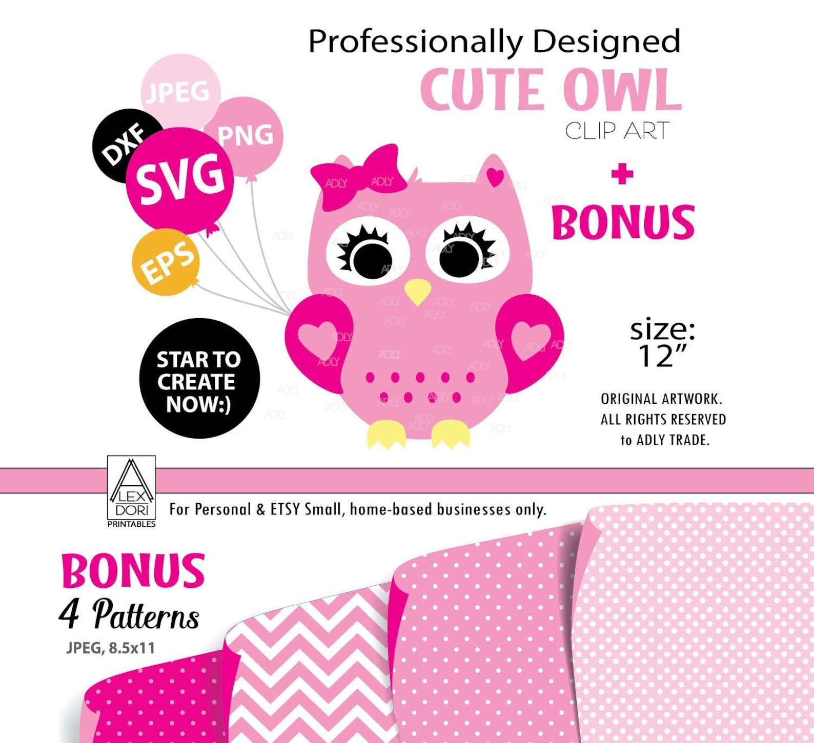 Girl Owl Clip Art, SVG, Vector Pink Owl Clipart, Png Silhouette Cut ...