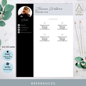 Modern Resume Template With Pictures,black Silver Clean Resume,resume ...