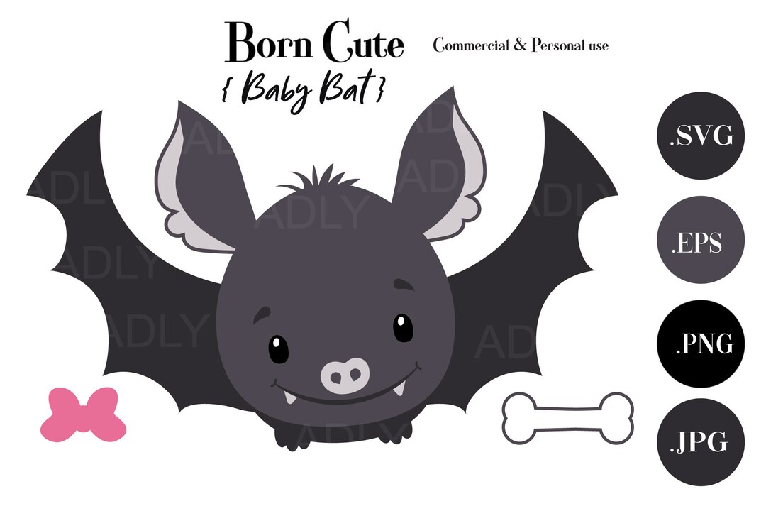 Baby Bat SVG, Vector, Halloween Boy Bat Halloween Girl Bat Halloween ...