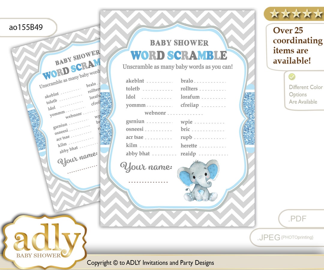 Elephant Boy Word Scramble Game, Guess Words, Unscramble the Words Game ...