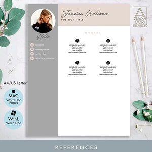Resume Templates in Blush Pink and Gray, Modern Resume Templates ...