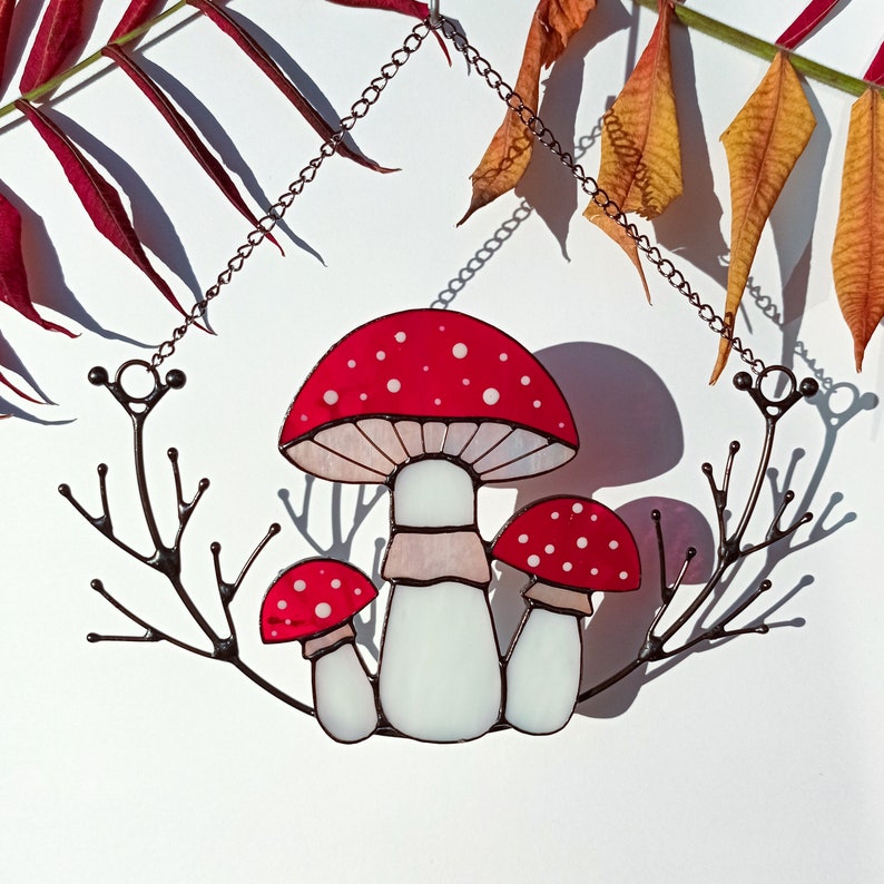 Mushrooms Amanita Suncatcher Stained Glass Window Hangings - Etsy Mushrooms Amanita Suncatcher Stained Glass Window Hangings - Etsy