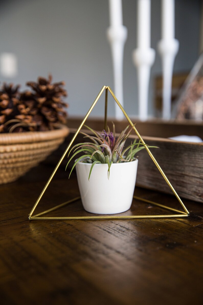 Set of 2 Geometric Modern Industrial Himmeli Pyramid Table Air Plant ...