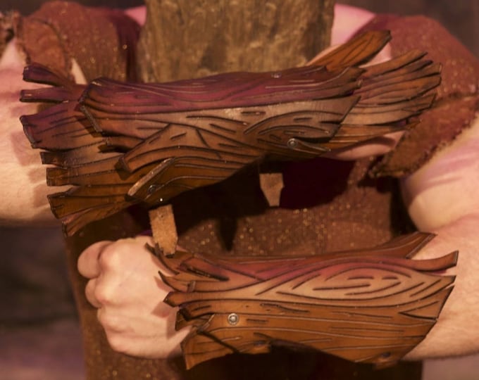 Tree Bark Bracers - Leather Armor - Leather Bracers - Tree Armor ...