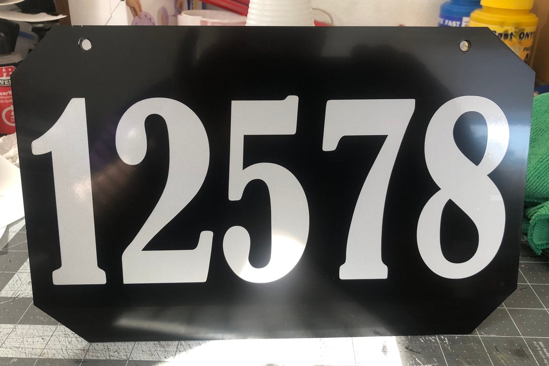 Hanging Reflective Mailbox Post Sign, Ariel Font, up to 5 Numbers - Etsy