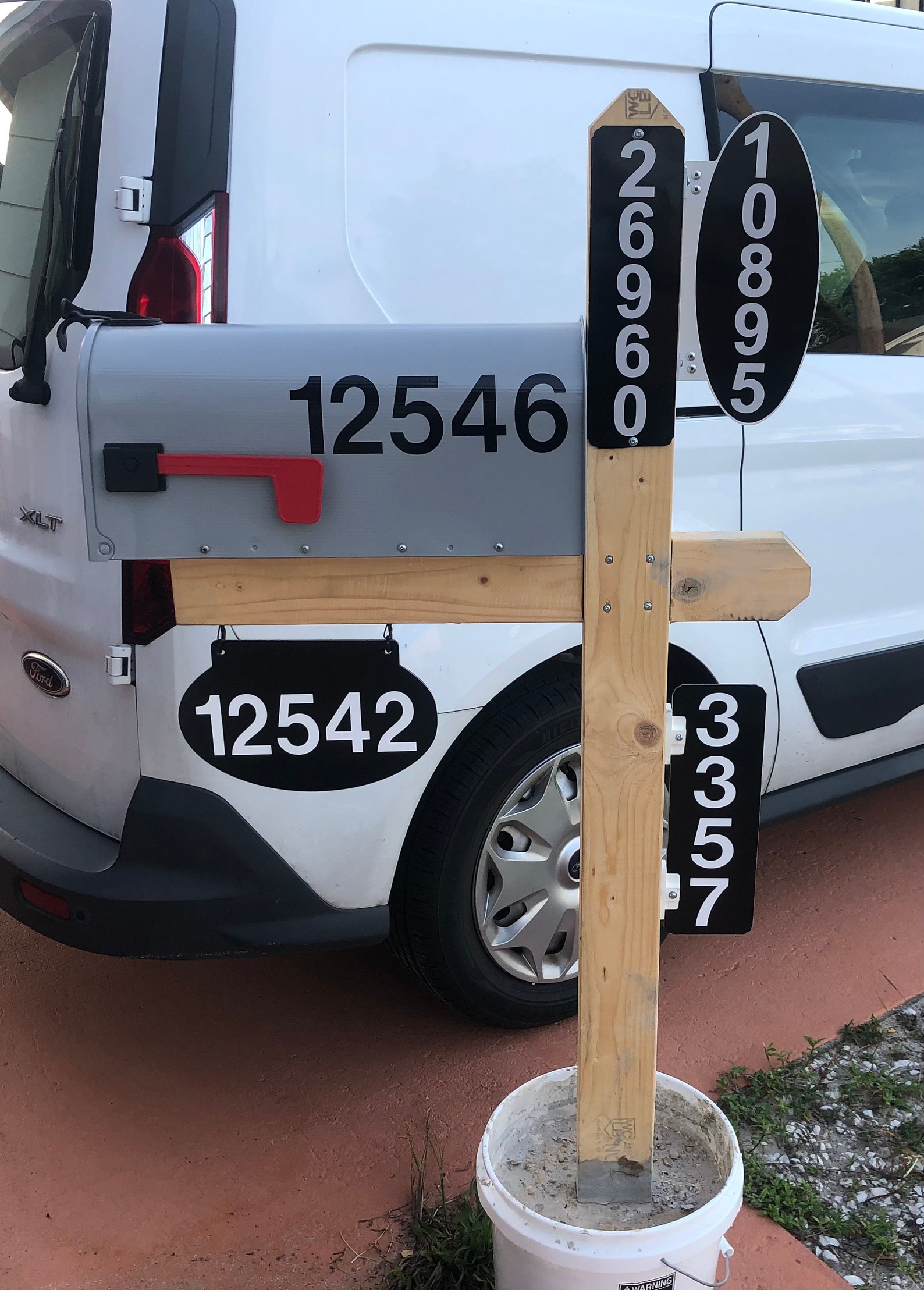 Hanging Reflective Mailbox Post Sign Ariel Font up to 5 | Etsy