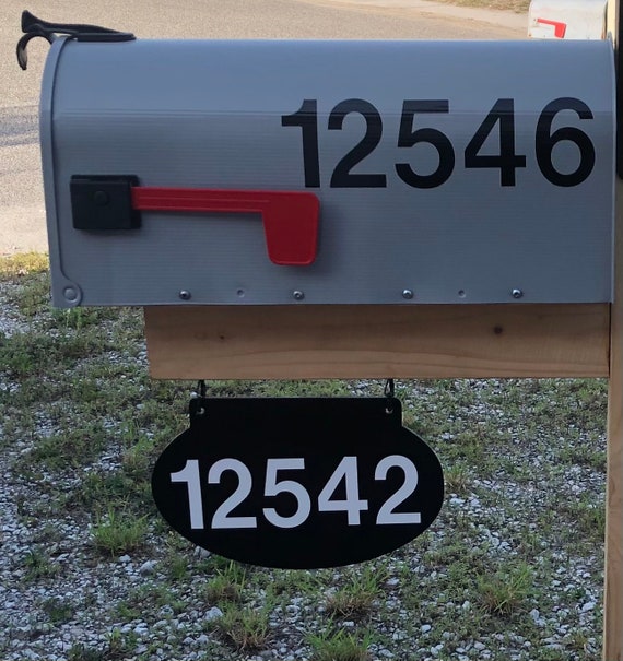 Hanging Reflective Mailbox Post Sign Ariel Font up to 5 | Etsy