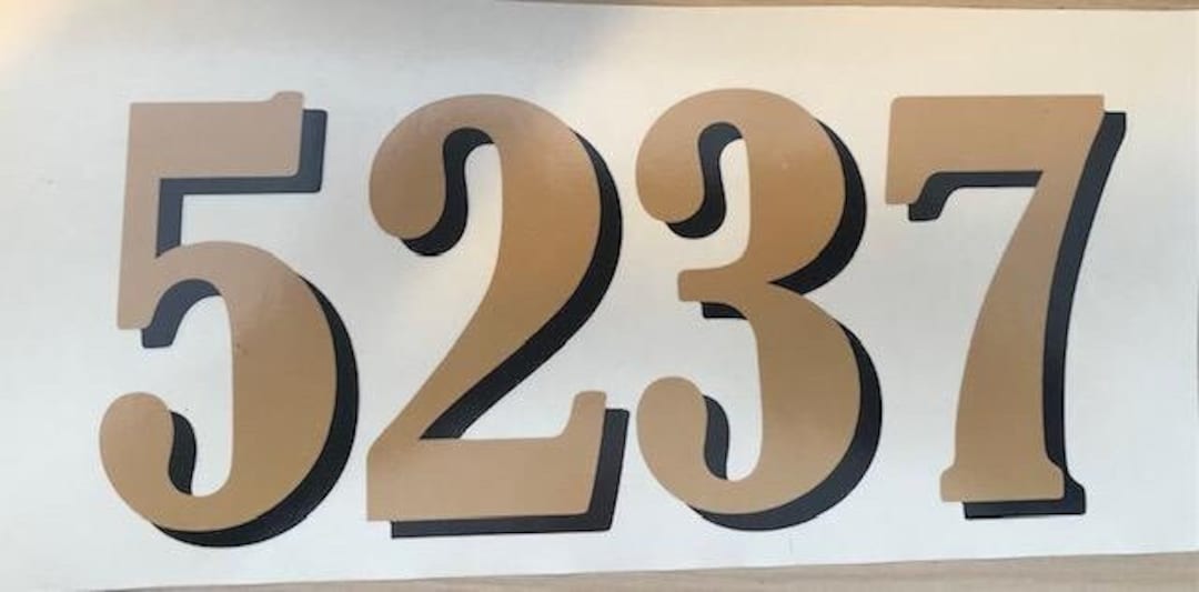 House Numbers, Gold With Black Drop Shadow - Etsy