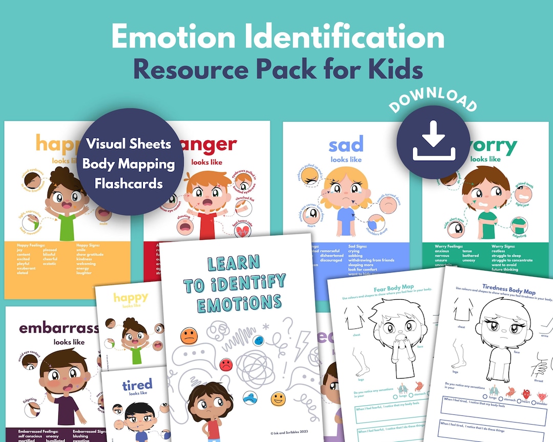 Emotion Identification and Recognition Kids PRINTABLE | Body Mapping ...
