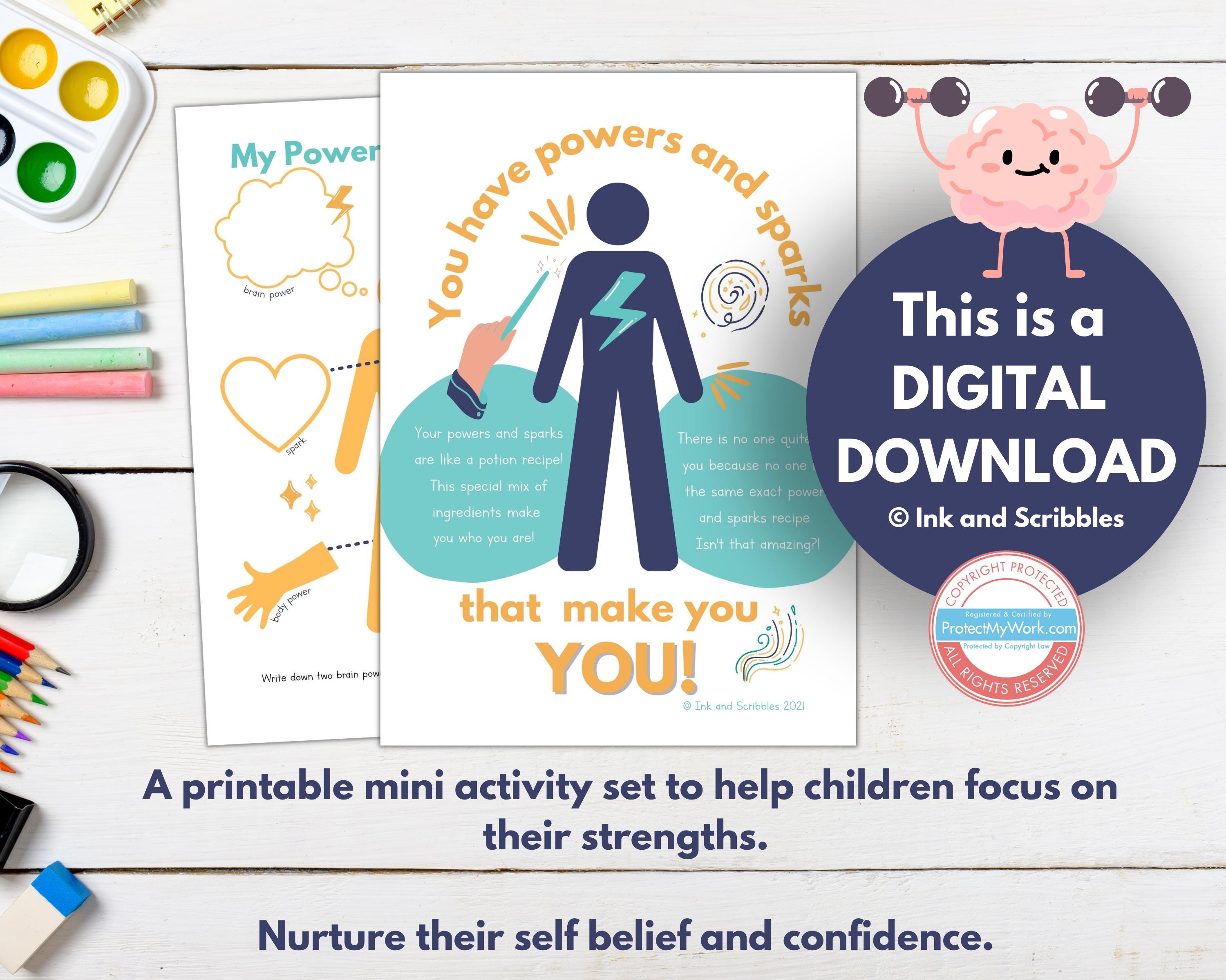 Self Esteem Worksheets and Confidence Activity for Kids | Magic Themed ...