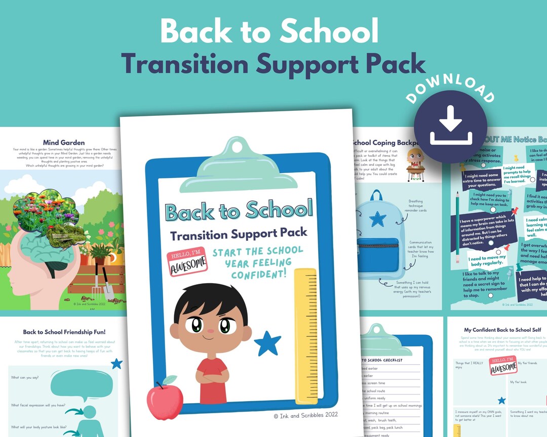 Back to School Anxiety Activity Pack: Confidence & Social Skills ...