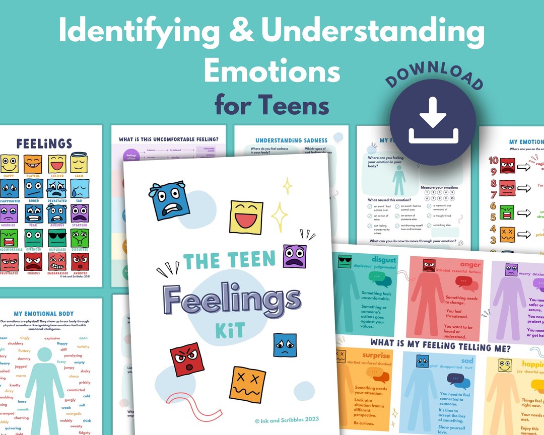 Teenagers Emotions Feelings Worksheets PRINTABLE | Emotional ...