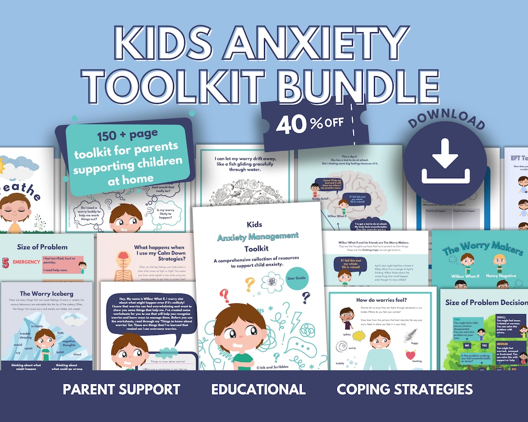 Kids Anxiety Toolkit: Coping Skills, Calm Strategies (printable Bundle ...