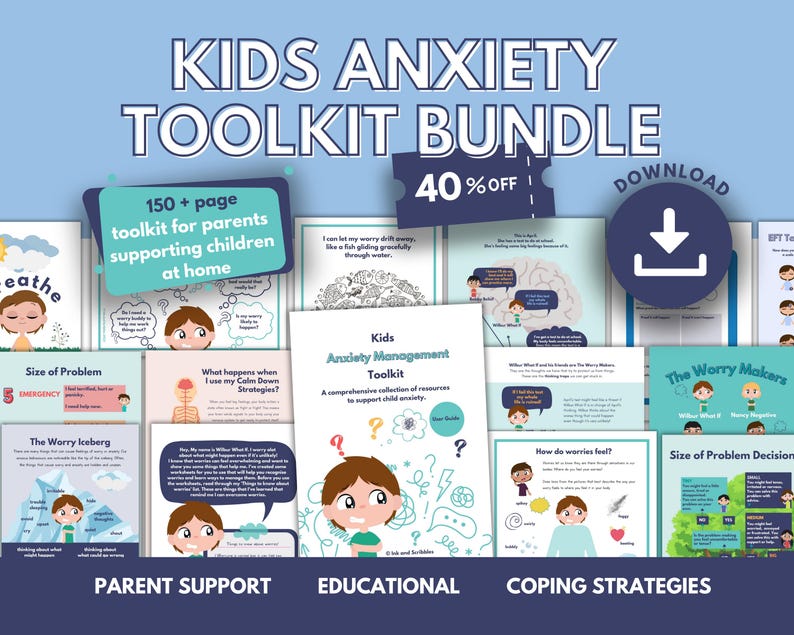 Kids Anxiety Toolkit: Coping Skills, Calm Strategies (printable Bundle ...
