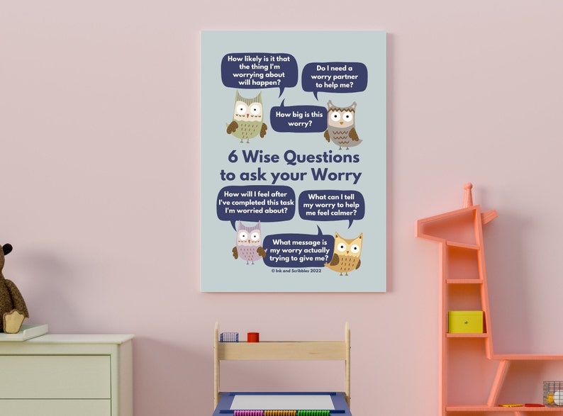 Anxiety Relief, Coping Skills Poster for Kids CBT for Children ...