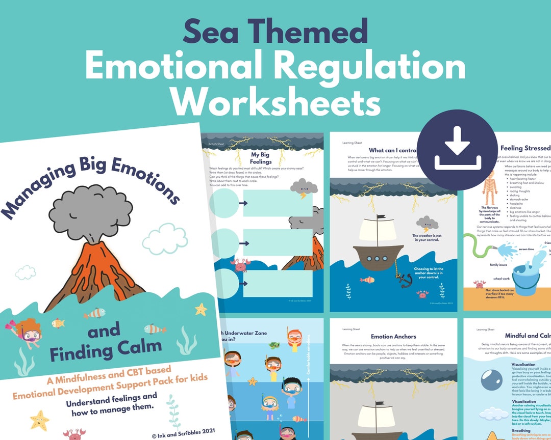 Emotional Regulation PRINTABLE Worksheets for Kids Managing Big ...