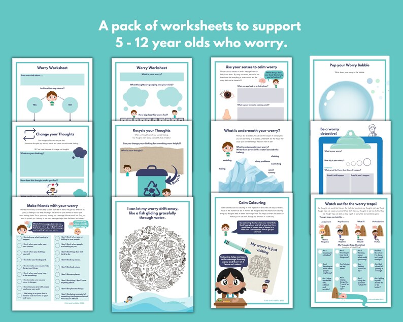 Anxiety Worksheets for Kids: CBT, SEL & Mindfulness Activities for ...