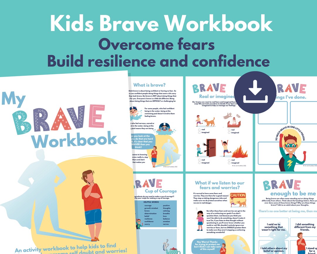 Resilience Worksheets, Overcome Fear for Kids, Confidence PRINTABLE ...
