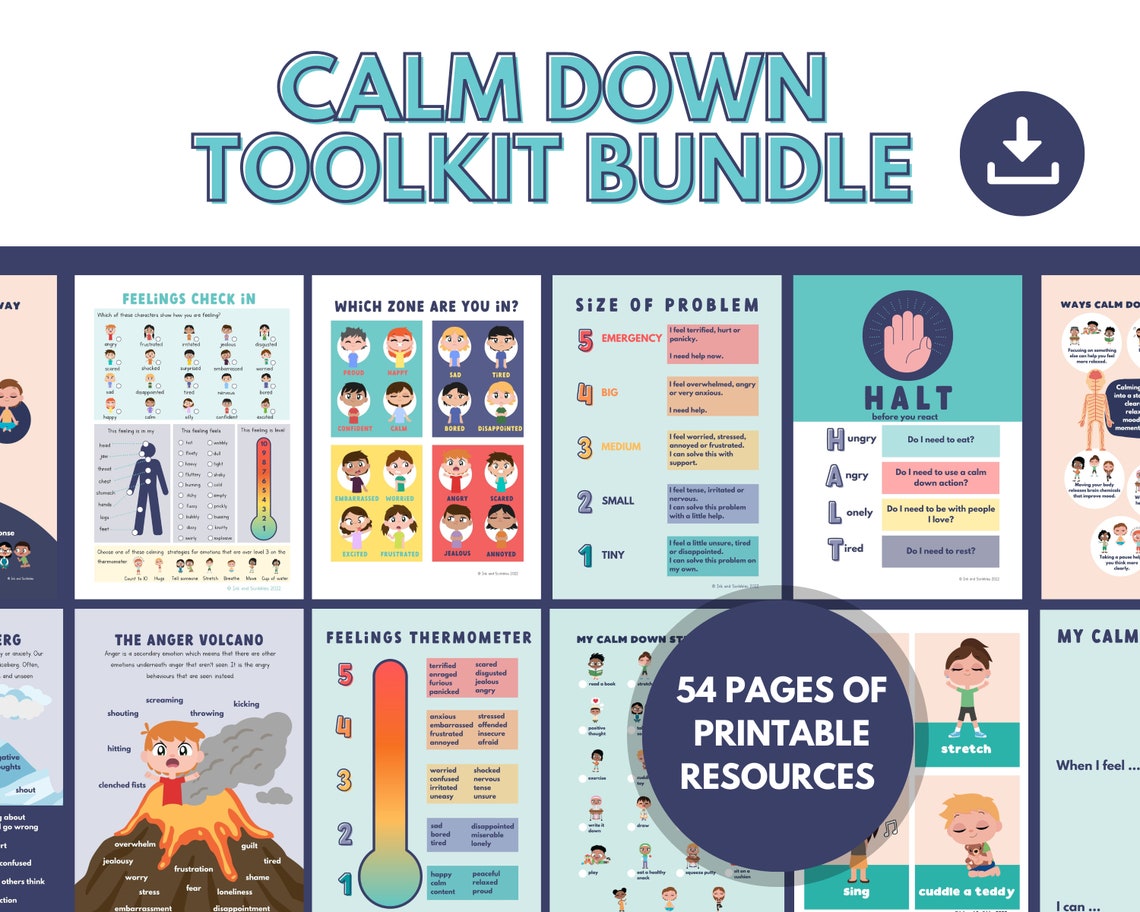 Calm Down Corner Toolkit Bundle for Kids Time in Cool Down - Etsy