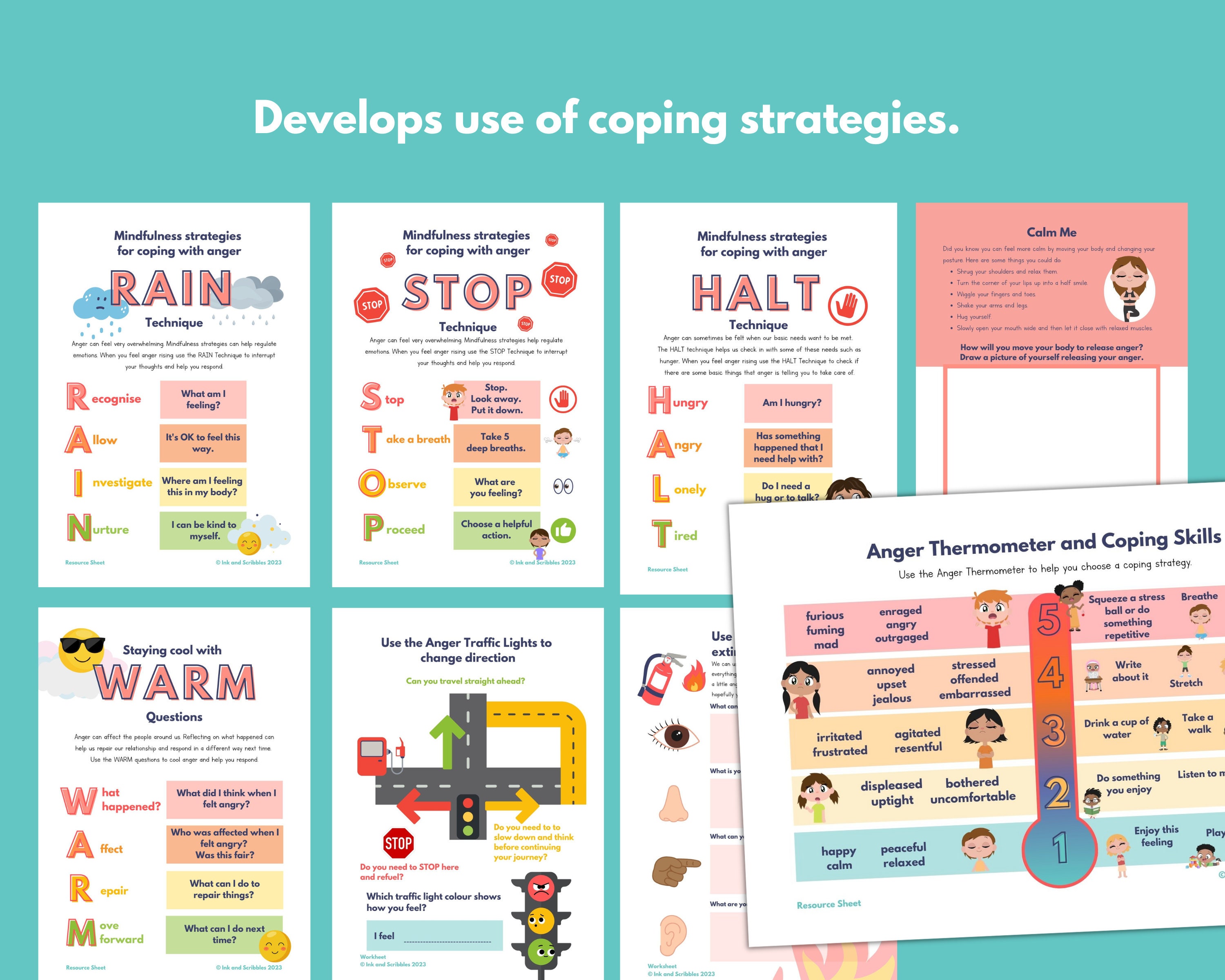 Anger Management Worksheets for Kids PRINTABLE Managing Emotions ...