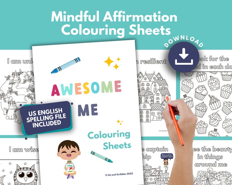 Affirmation Colouring Pages for Kids | Mindful Colouring | Calming ...