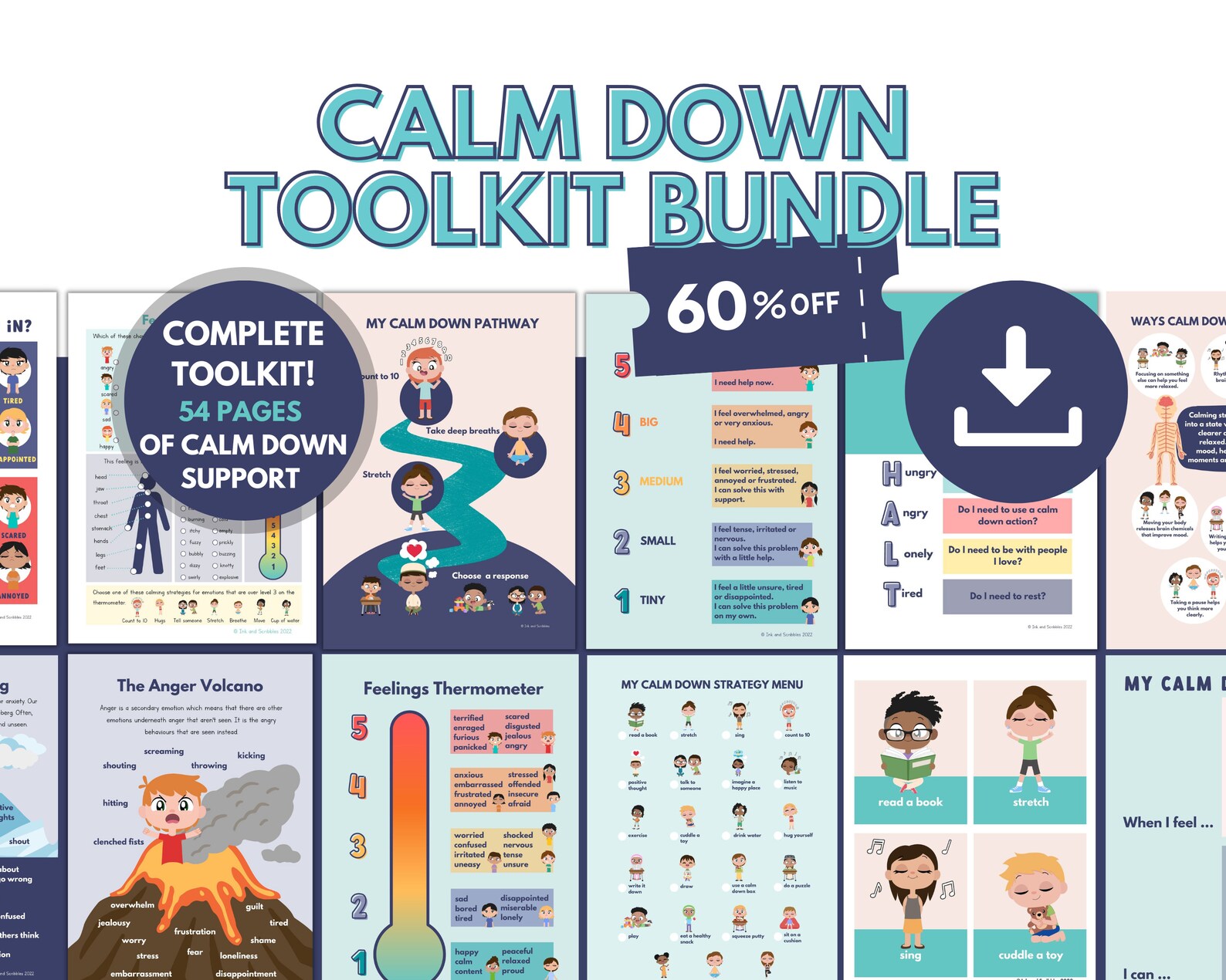 Calm Down Corner Toolkit Bundle for Kids Time in Cool Down PRINTABLE ...