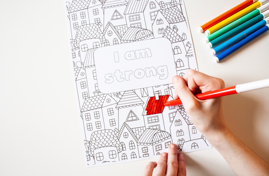 Affirmation Colouring Pages for Kids Mindful Kids Colouring | Etsy UK
