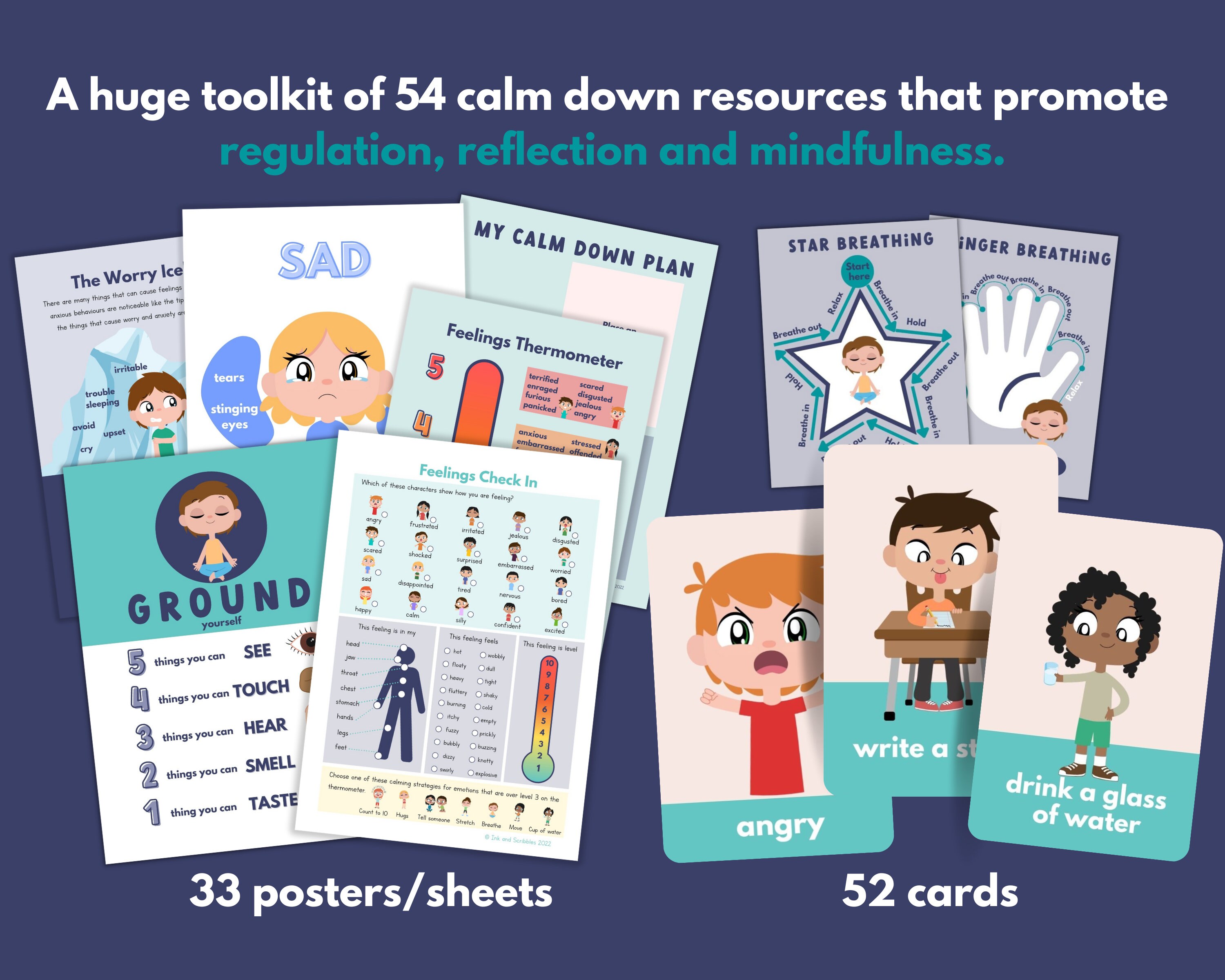 Calm Down Corner Toolkit Bundle for Kids Time In Cool Down PRINTABLE Resources Calming Tools ...