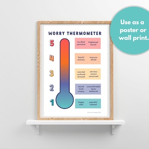Anxiety Thermometer PRINTABLE for Kids and Teens | Worry, Fear Scale ...