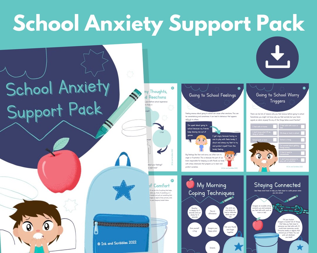 School Anxiety PRINTABLE Support for Kids Coping Skills for - Etsy