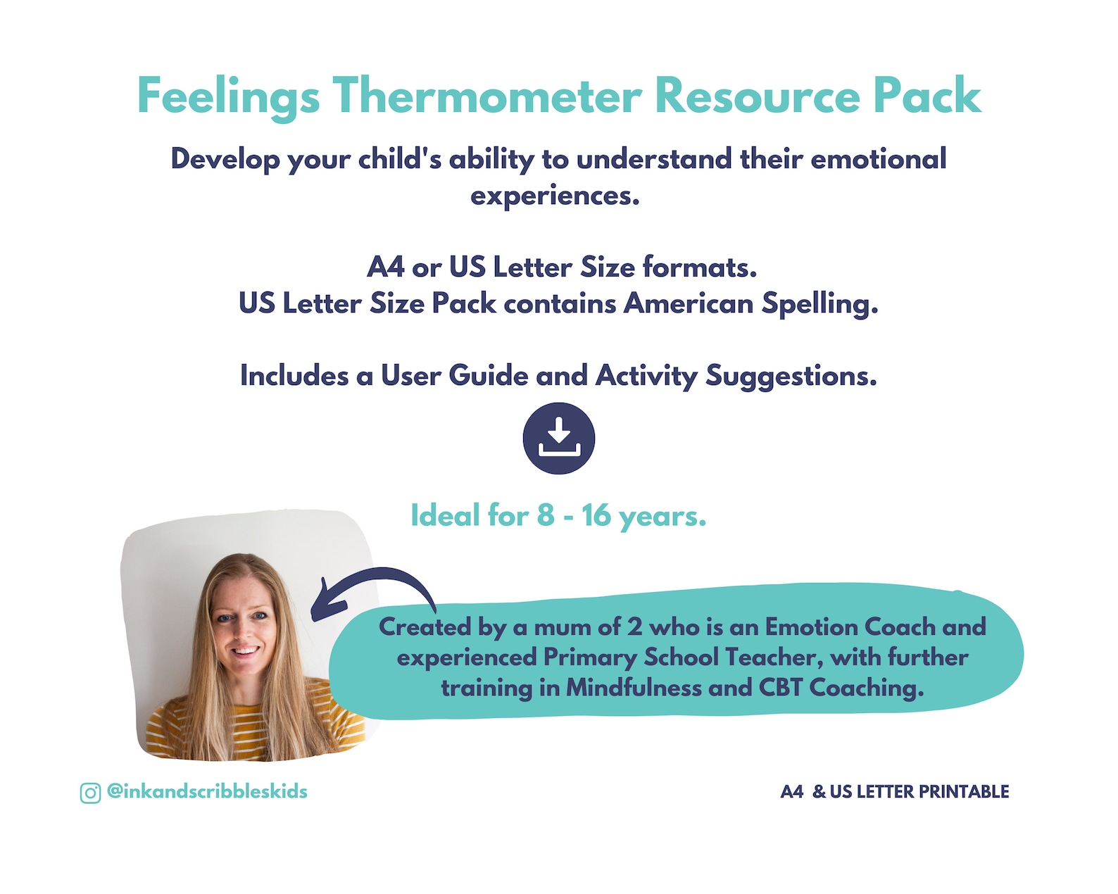 Feelings Thermometer PRINTABLE Scale for Kids and Teens Emotion ...