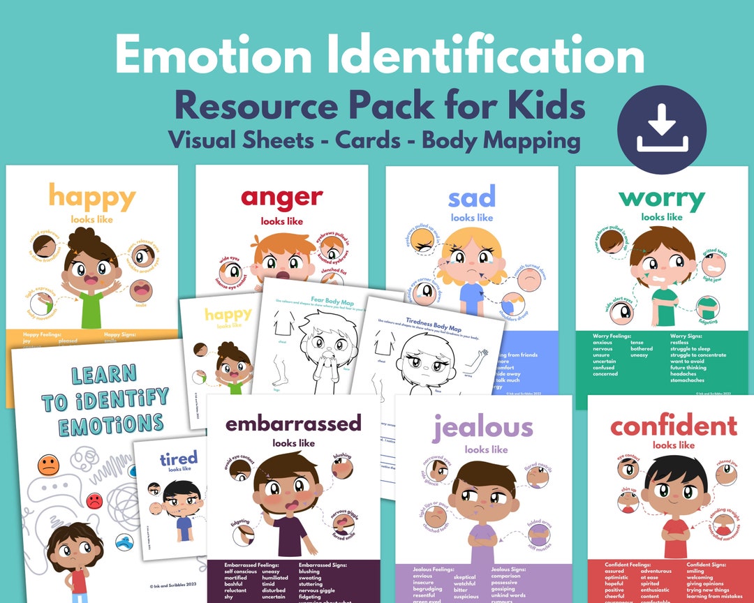Emotion Identification and Recognition Kids PRINTABLE Body Mapping ...