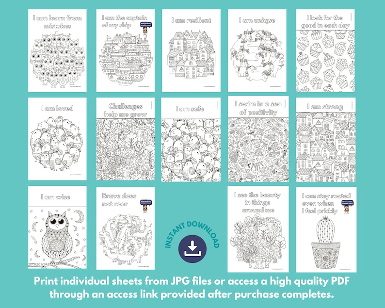 Affirmation Colouring Pages for Kids | Mindful Colouring | Calming ...