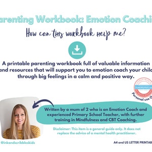 Parenting Workbook PRINTABLE, Emotion Coaching Guide to Help Kids ...