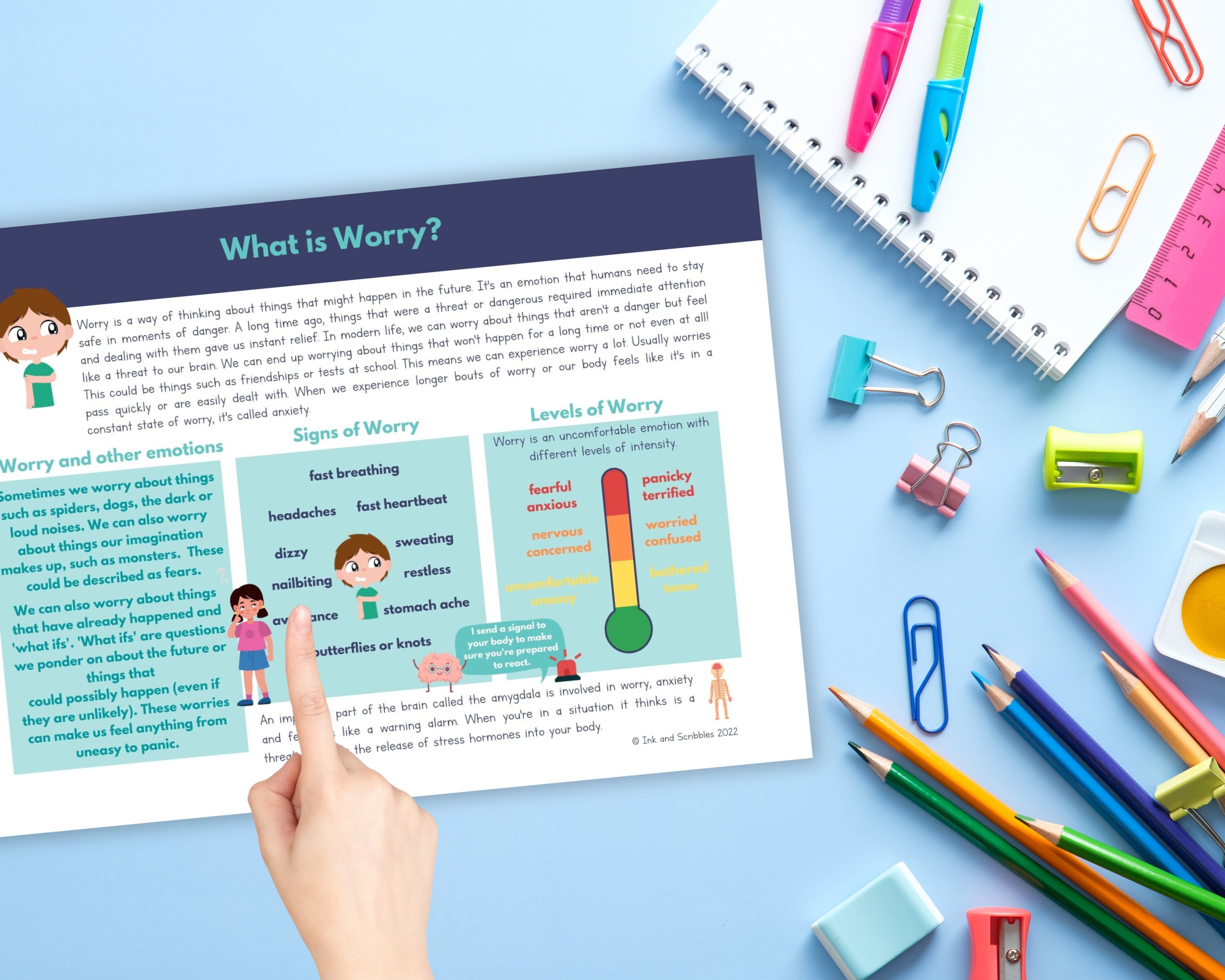 Kids Worry Anxiety Information PRINTABLE Handout Sheet | Feelings ...