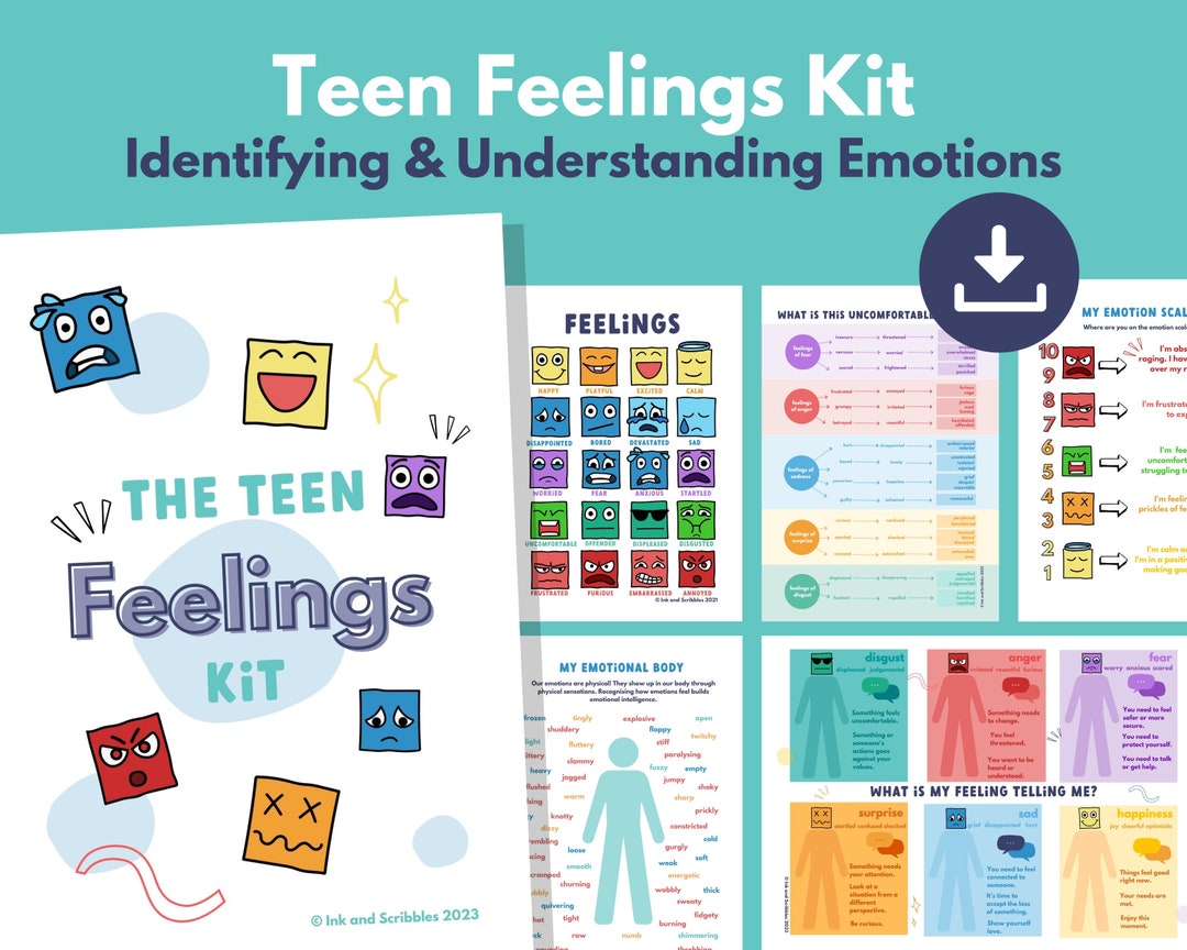Teenagers Emotions Feelings Worksheets PRINTABLE Emotional Intelligence ...