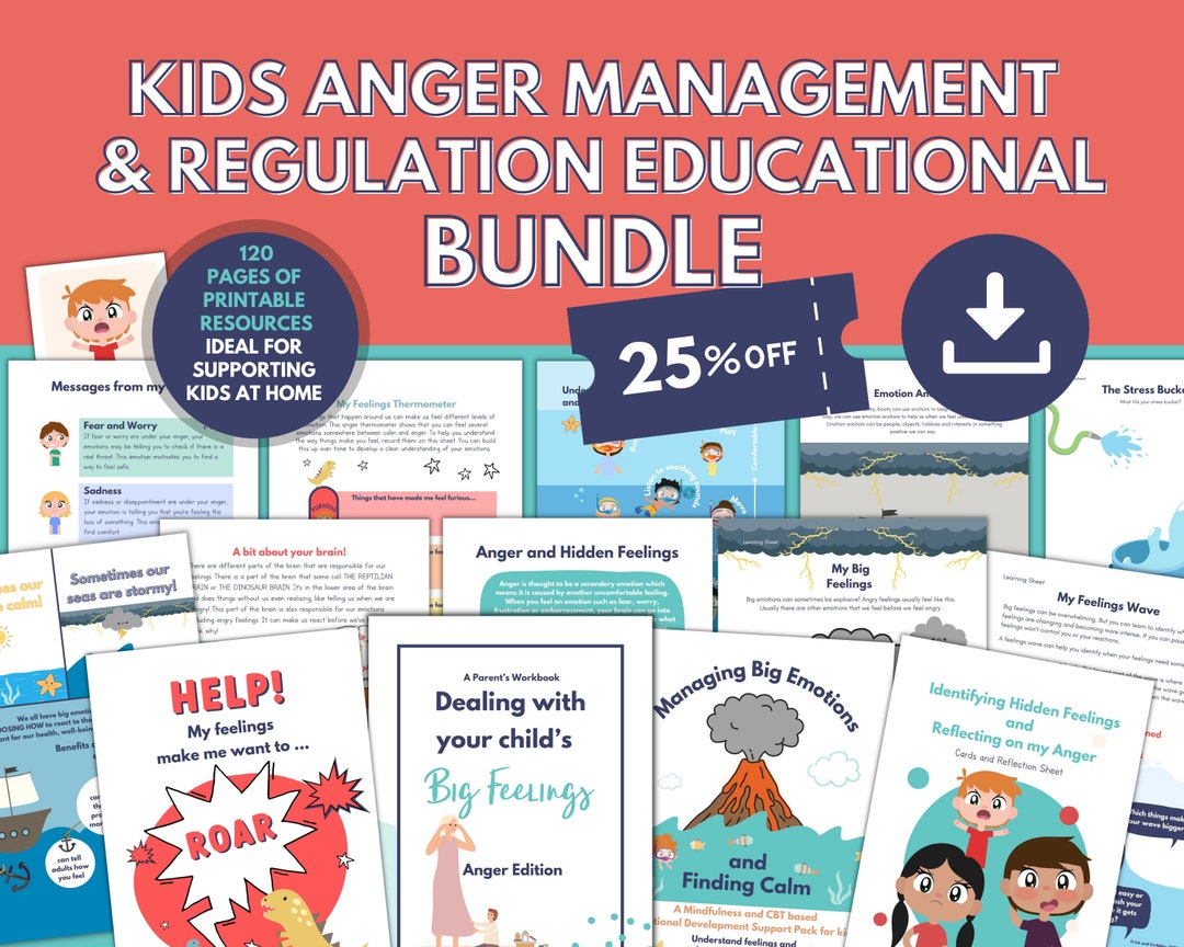 Managing Emotions PRINTABLE Anger Worksheet Bundle Anger Management for ...