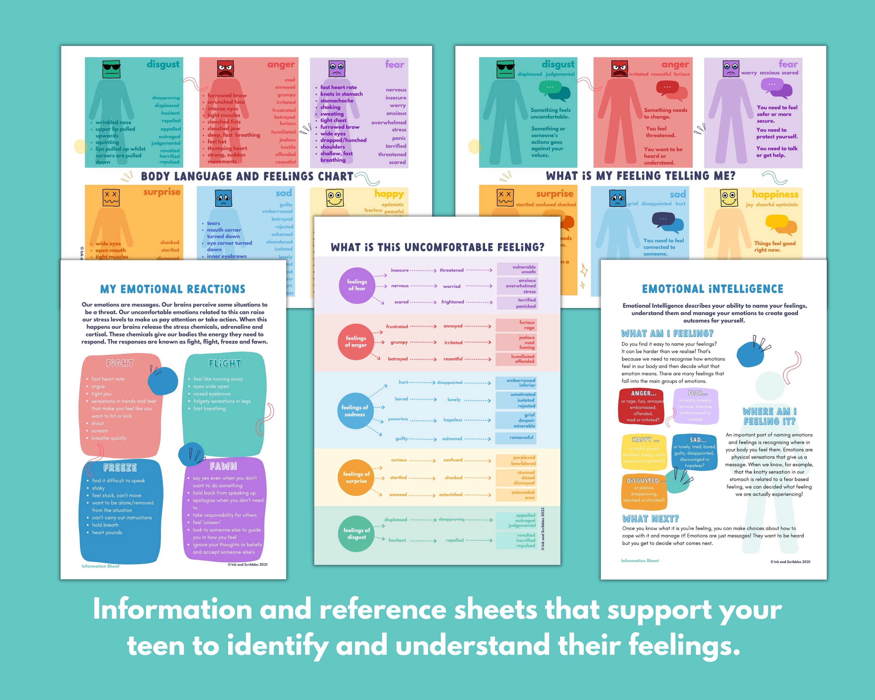 Teenagers Emotions Feelings Worksheets PRINTABLE | Emotional ...