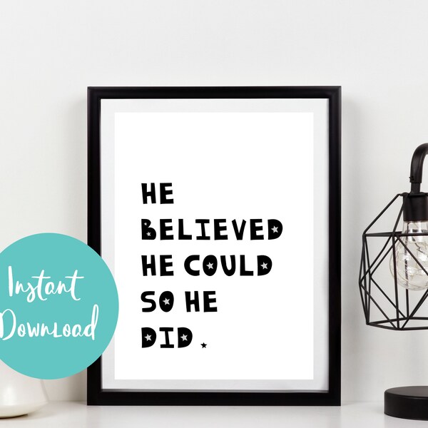 He Believed He Could - Etsy UK