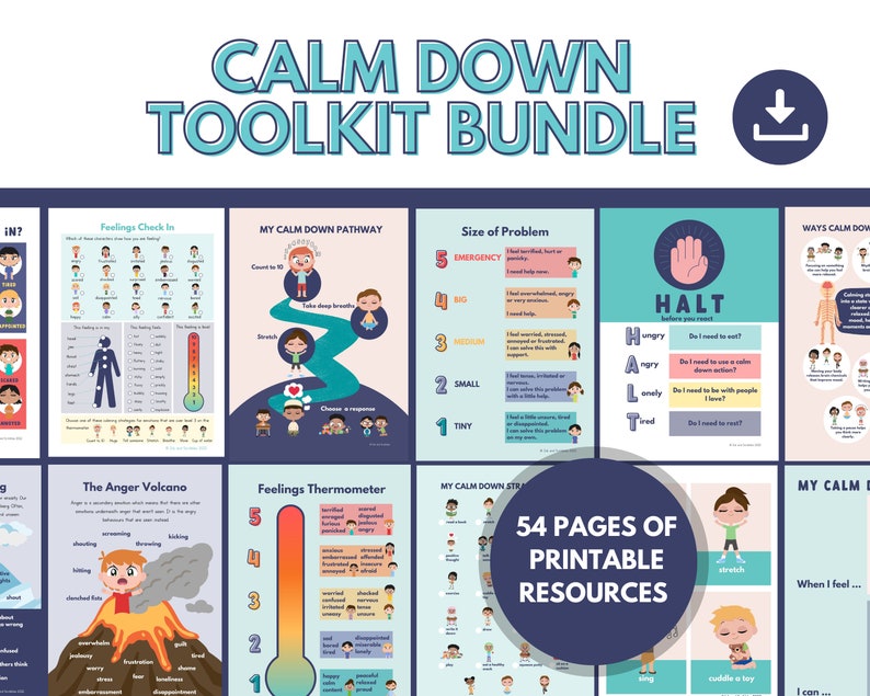 Calm Down Corner Toolkit Bundle for Kids Time in Cool Down - Etsy