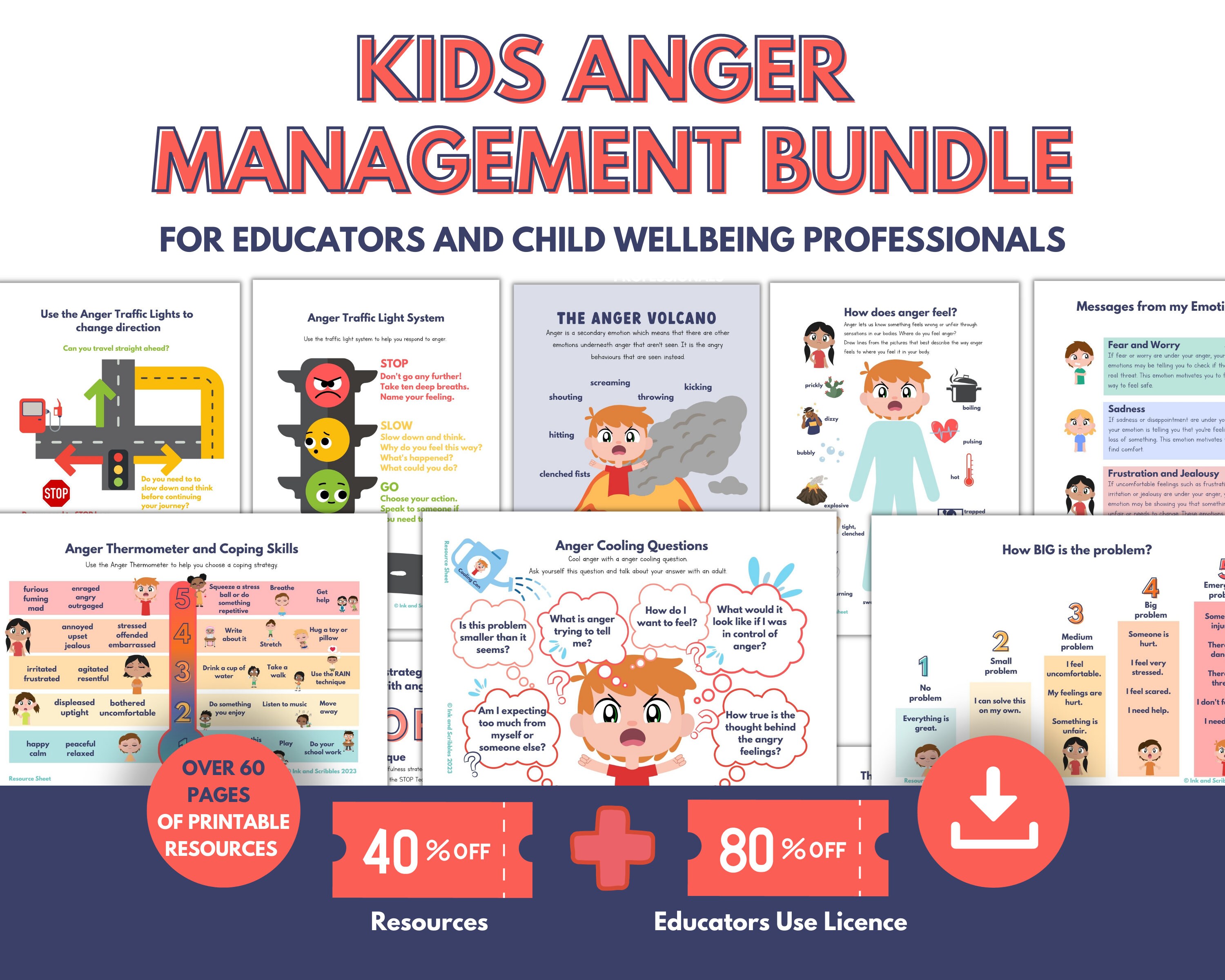 Anger Management for Kids PRINTABLE Bundle for Professional Use by ...