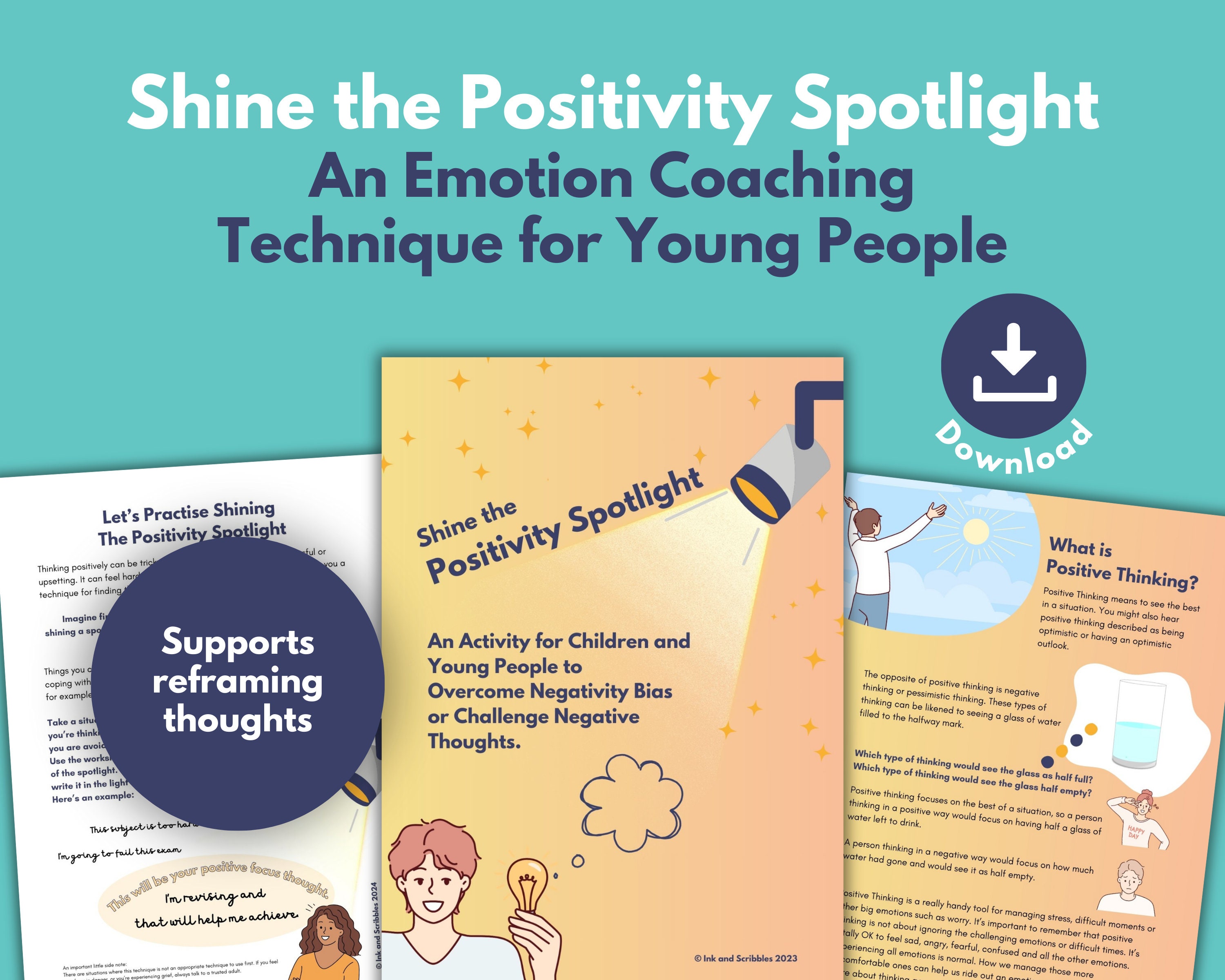 Positive Thinking Technique for Teenagers PRINTABLE Reframe Negative ...