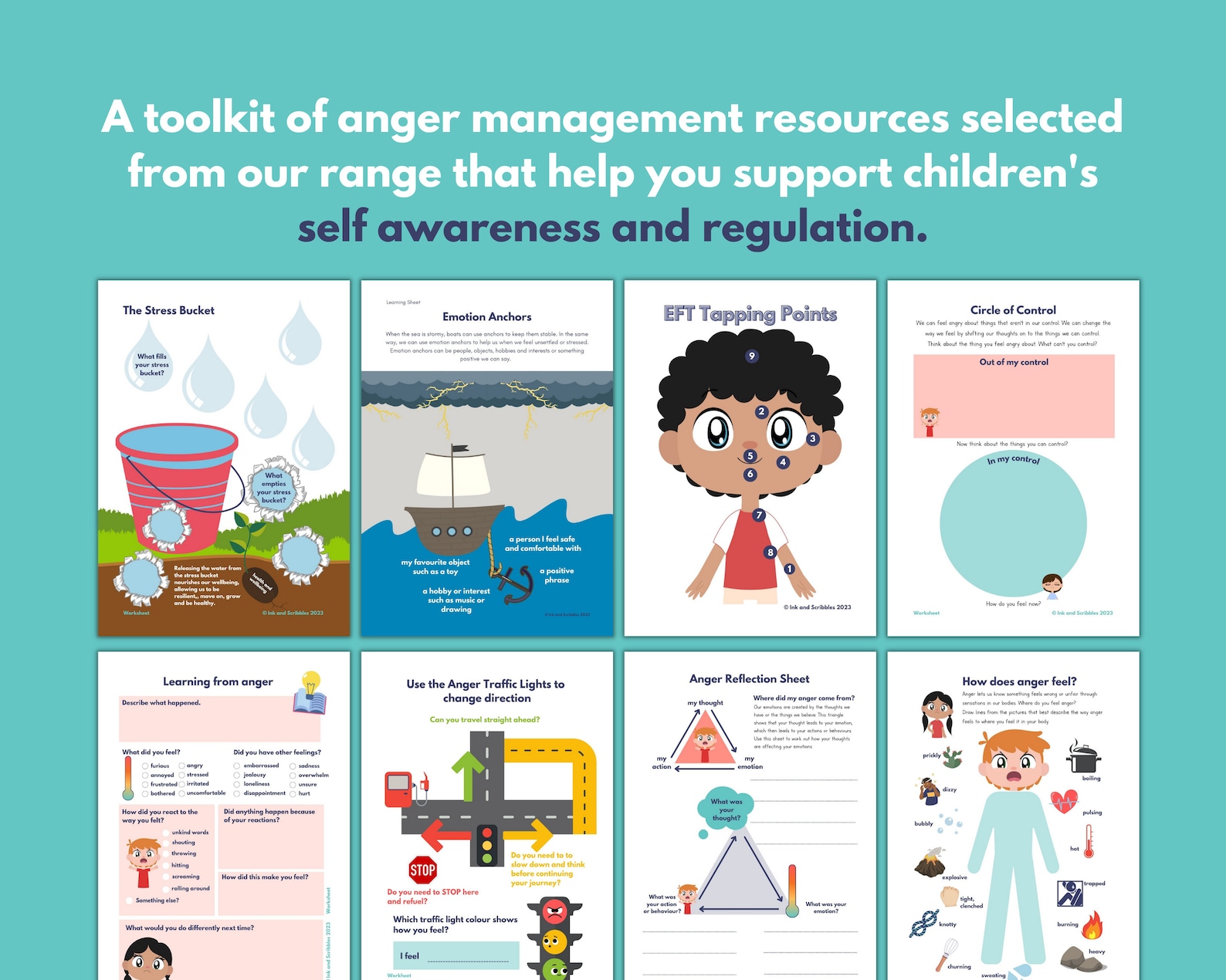 Anger Management for Kids PRINTABLE Bundle for Professional Use by ...