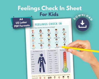Feelings Check-in Printable Worksheet for Kids, Emotions Check In, My ...
