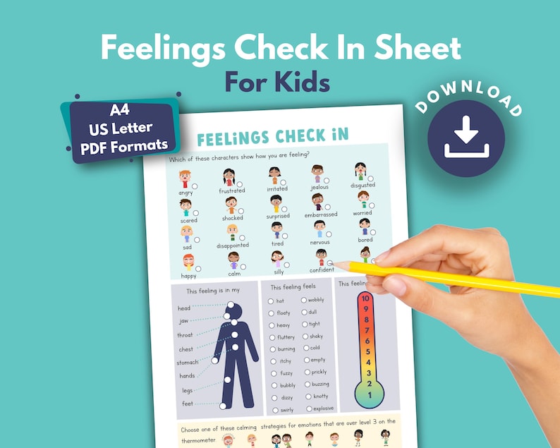Feelings Worksheet for Kids to Identify Emotions | PRINTABLE Feelings ...