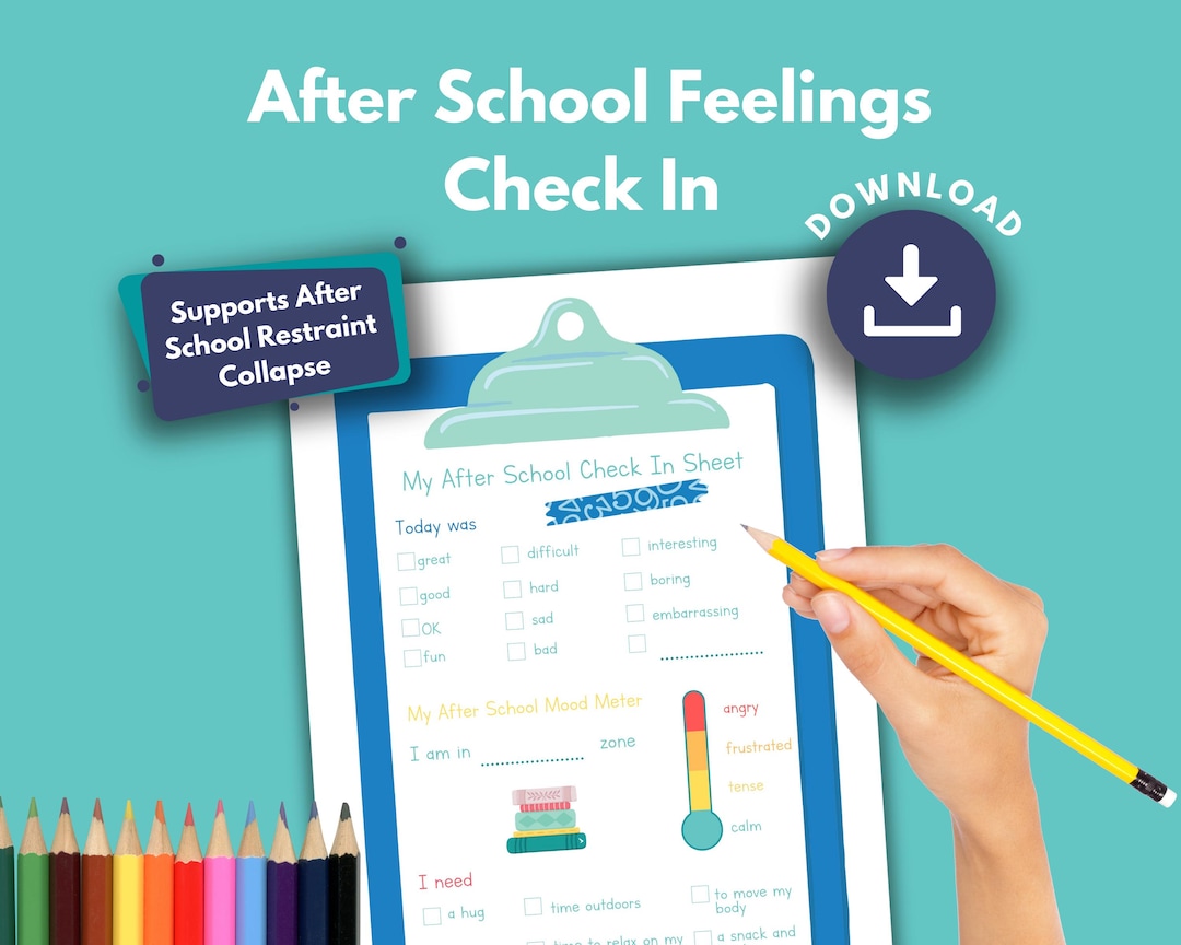 Kids Emotion Check in for After School | PRINTABLE Emotional Regulation ...