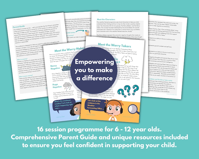 Child Anxiety Workbook Printable | 16‑session CBT Program & Worry ...